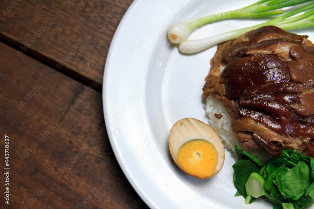 Thai Pork Leg Stew Recipe Kao Ka Moo Thai food Stock Photo | Adobe Stock