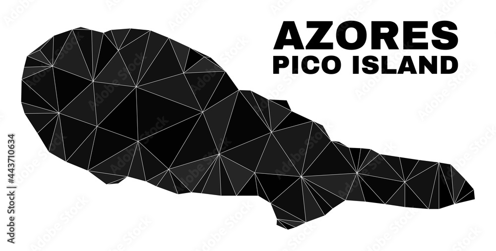 Low-poly Pico Island map. Polygonal Pico Island map vector constructed ...