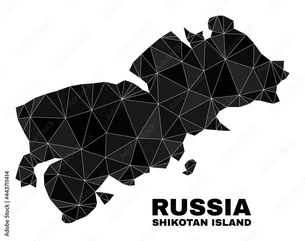 lowpoly Shikotan Island map. Polygonal Shikotan Island map vector ...