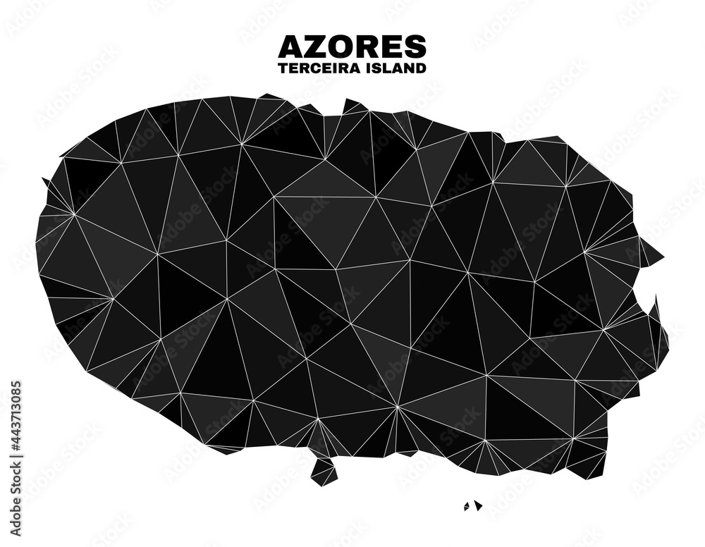 lowpoly Terceira Island map. Polygonal Terceira Island map vector is ...