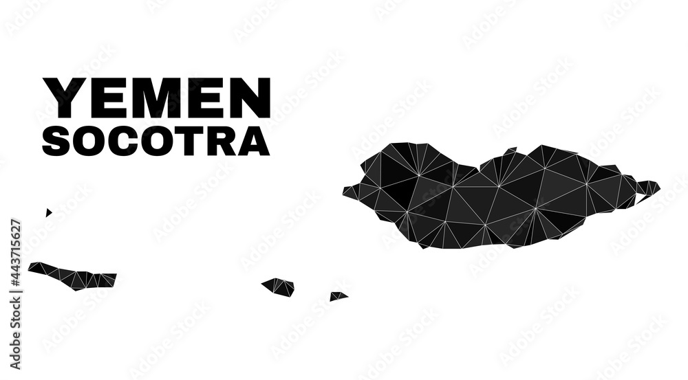 lowpoly Socotra Archipelago map. Polygonal Socotra Archipelago map ...