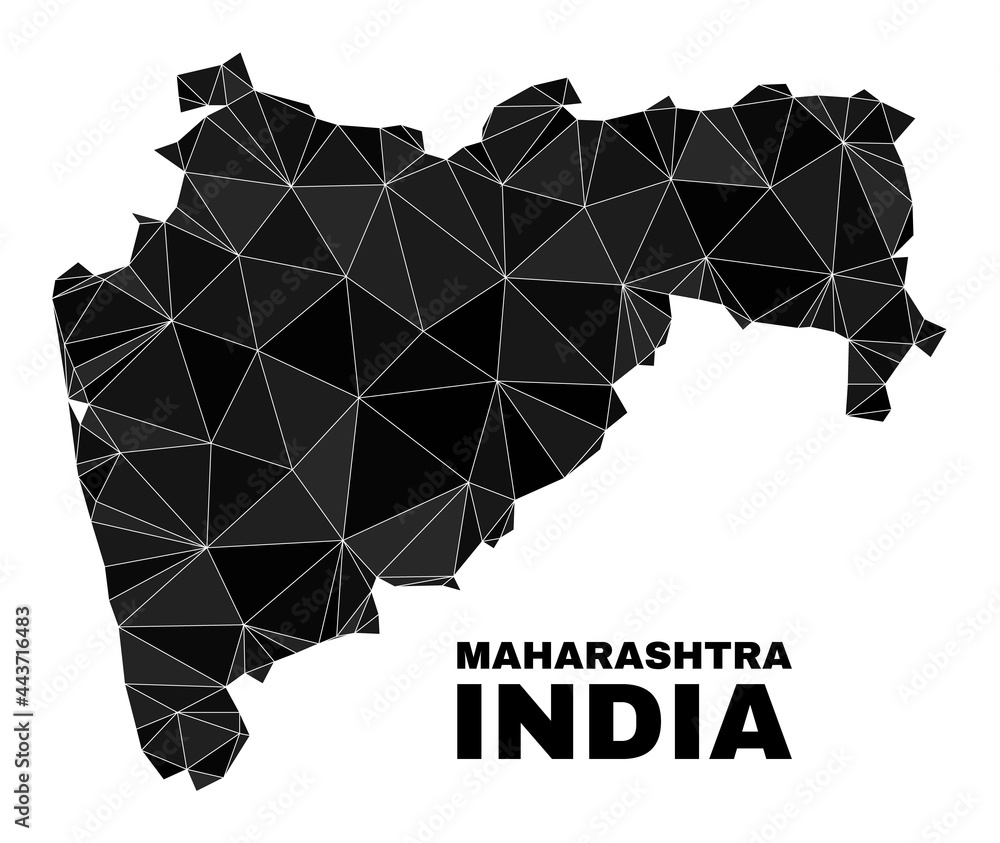 lowpoly Maharashtra State map. Polygonal Maharashtra State map vector ...
