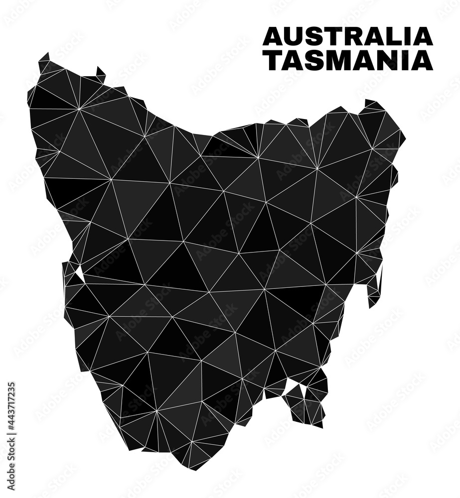 lowpoly Tasmania Island map. Polygonal Tasmania Island map vector ...