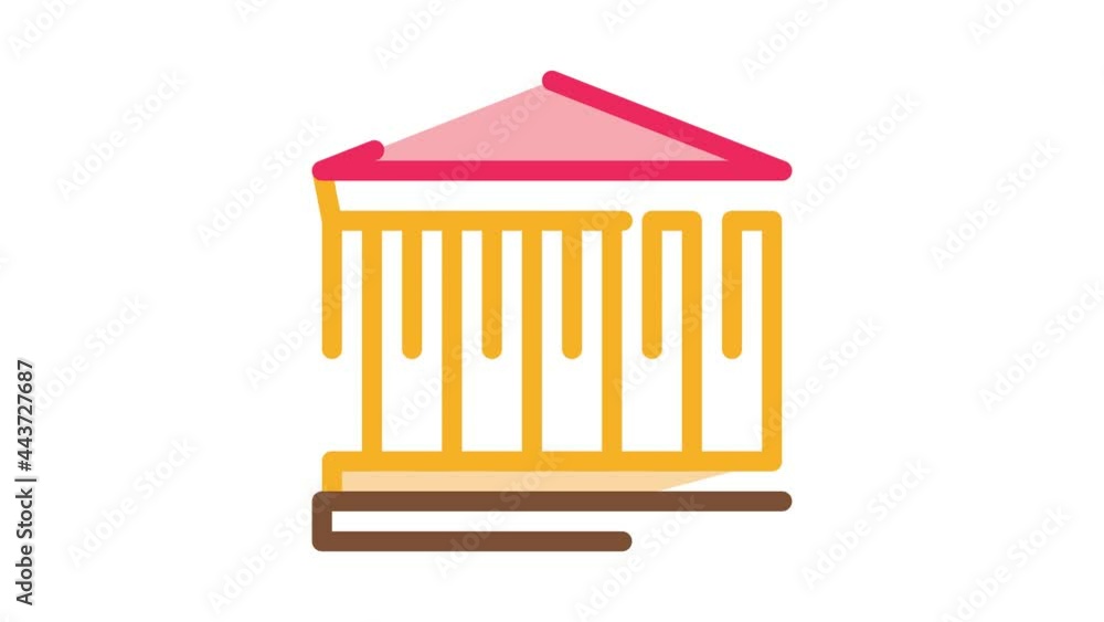 greek columns building Icon Animation. color greek columns building ...