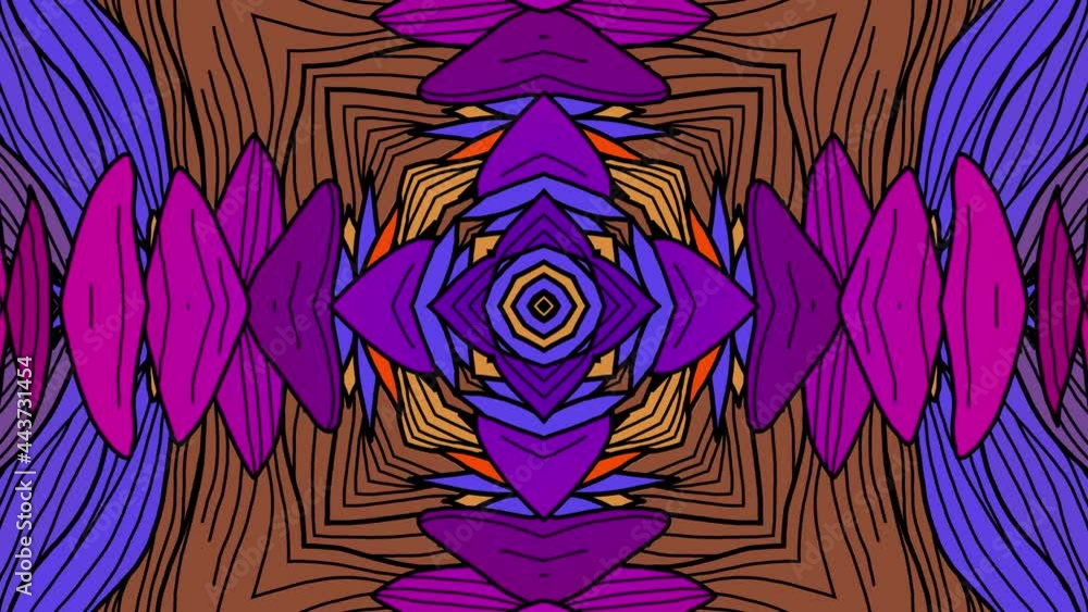 Stylized flowers. Seamless looping animation footage. Kaleidoscopic ...