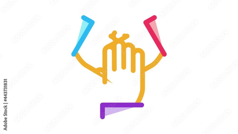 triple handshake Icon Animation. color triple handshake animated icon ...