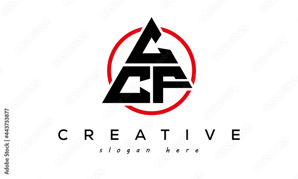 CCF triangle letter with circle logo Stock Vector | Adobe Stock