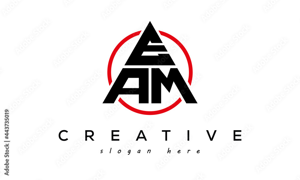 EAM triangle letter with circle logo Stock Vector | Adobe Stock