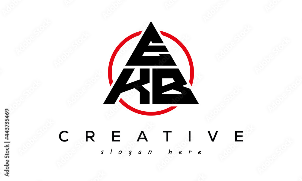 EKB triangle letter with circle logo Stock Vector | Adobe Stock