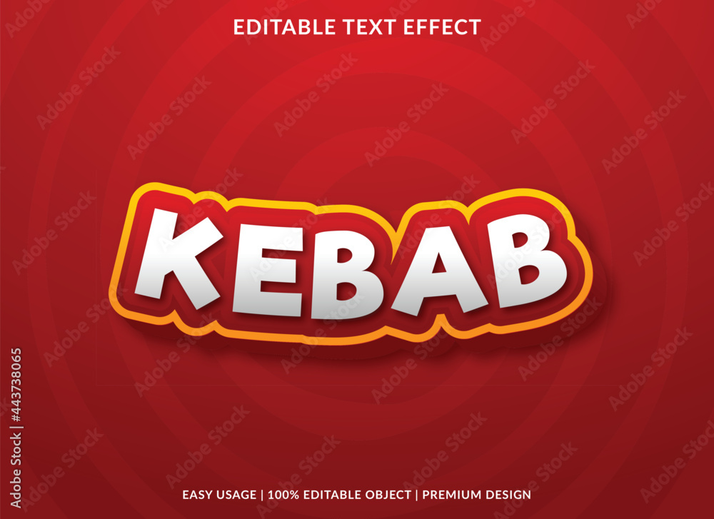kebab editable text effect with bold and modern style use for business ...