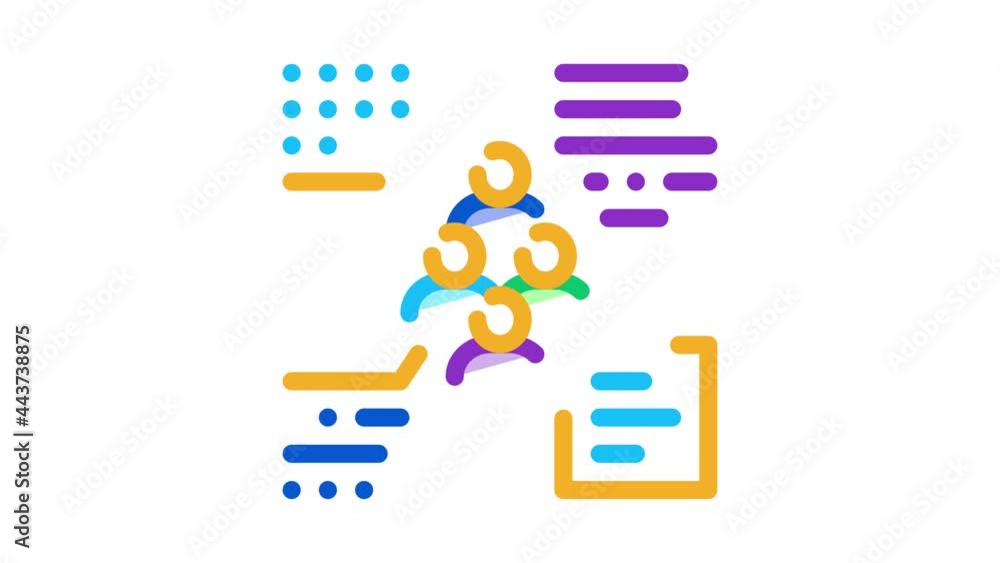 functions of person from group Icon Animation. color functions of ...