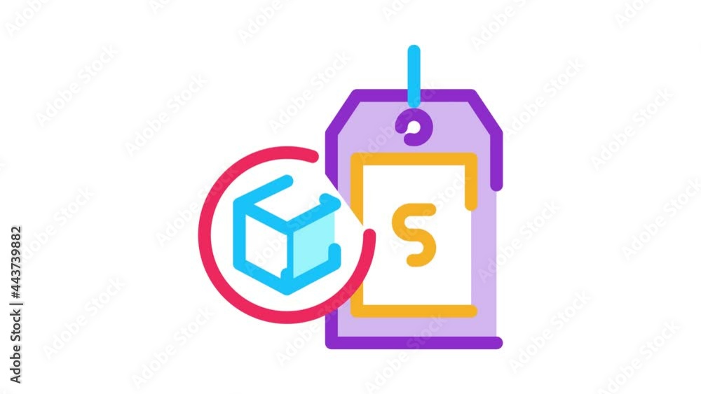 package price tag Icon Animation. color package price tag animated icon ...