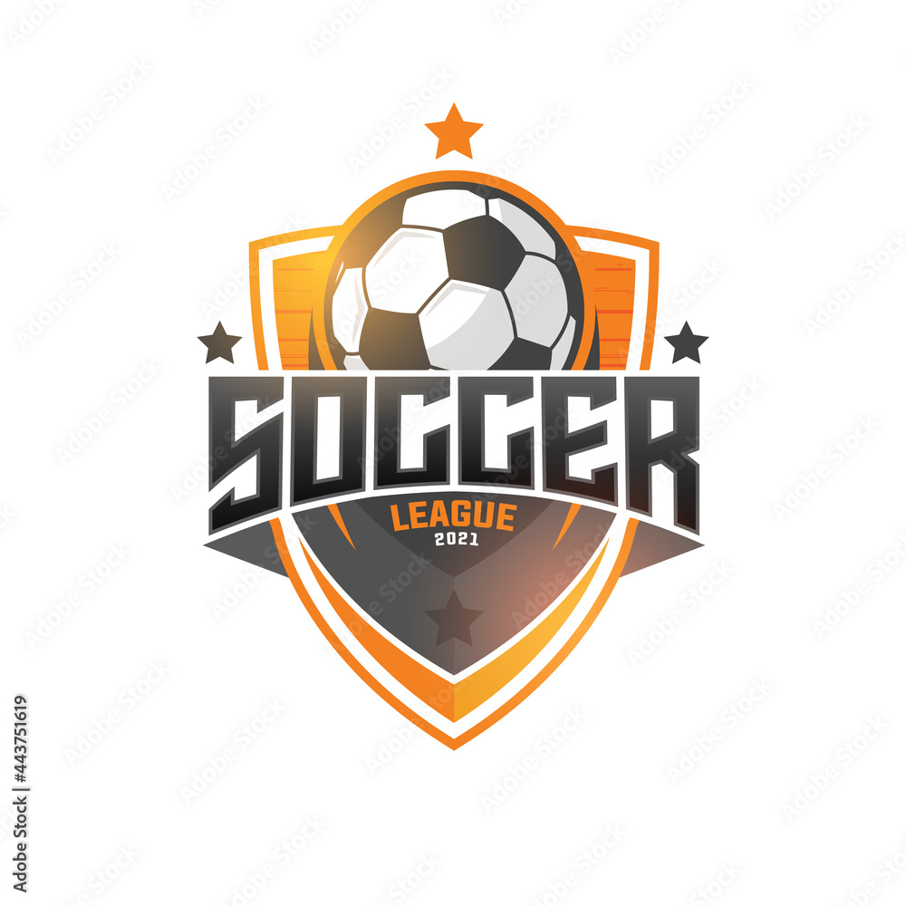 Football league logo, labels, emblems and design elements for sport ...