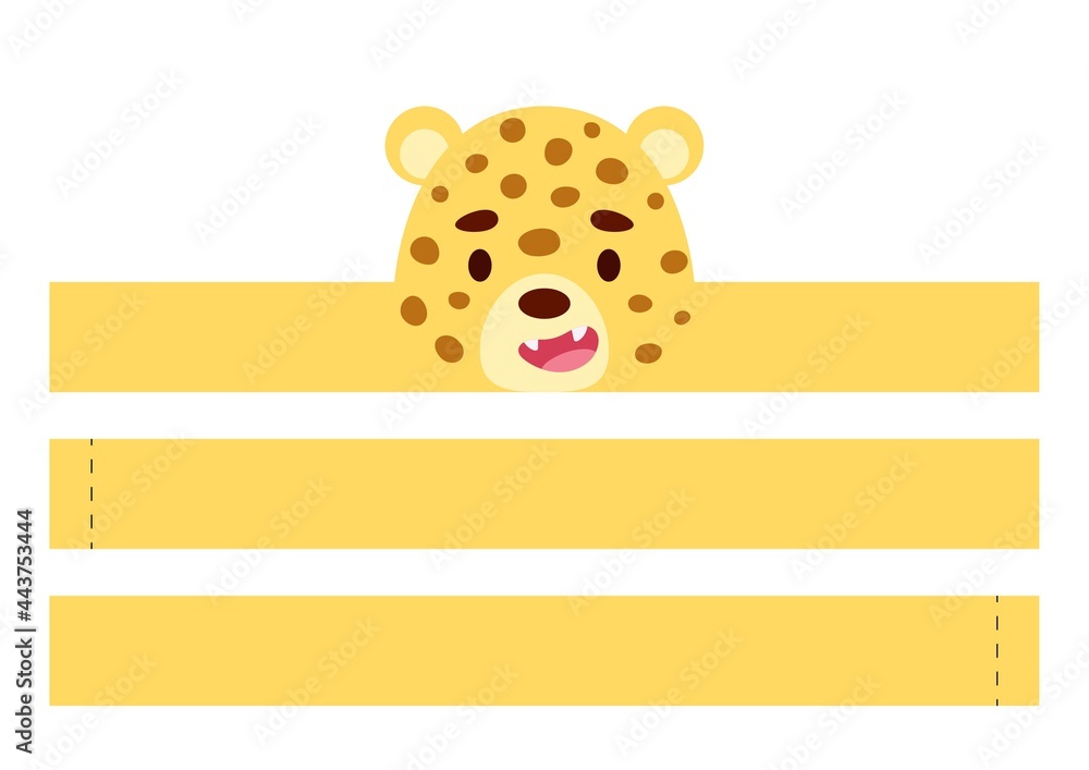 Printable cheetah paper crown. Diy cut party ribbon template for ...