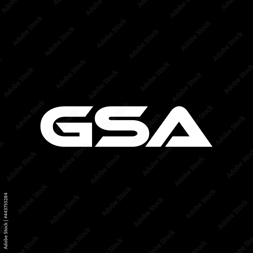 GSA letter logo design with white background in illustrator, vector ...