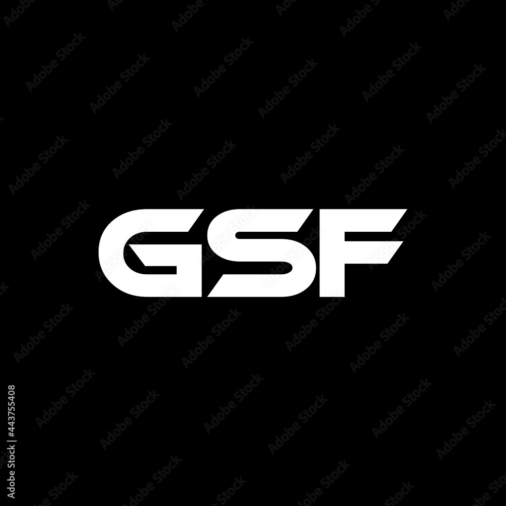 GSF letter logo design with white background in illustrator, vector ...