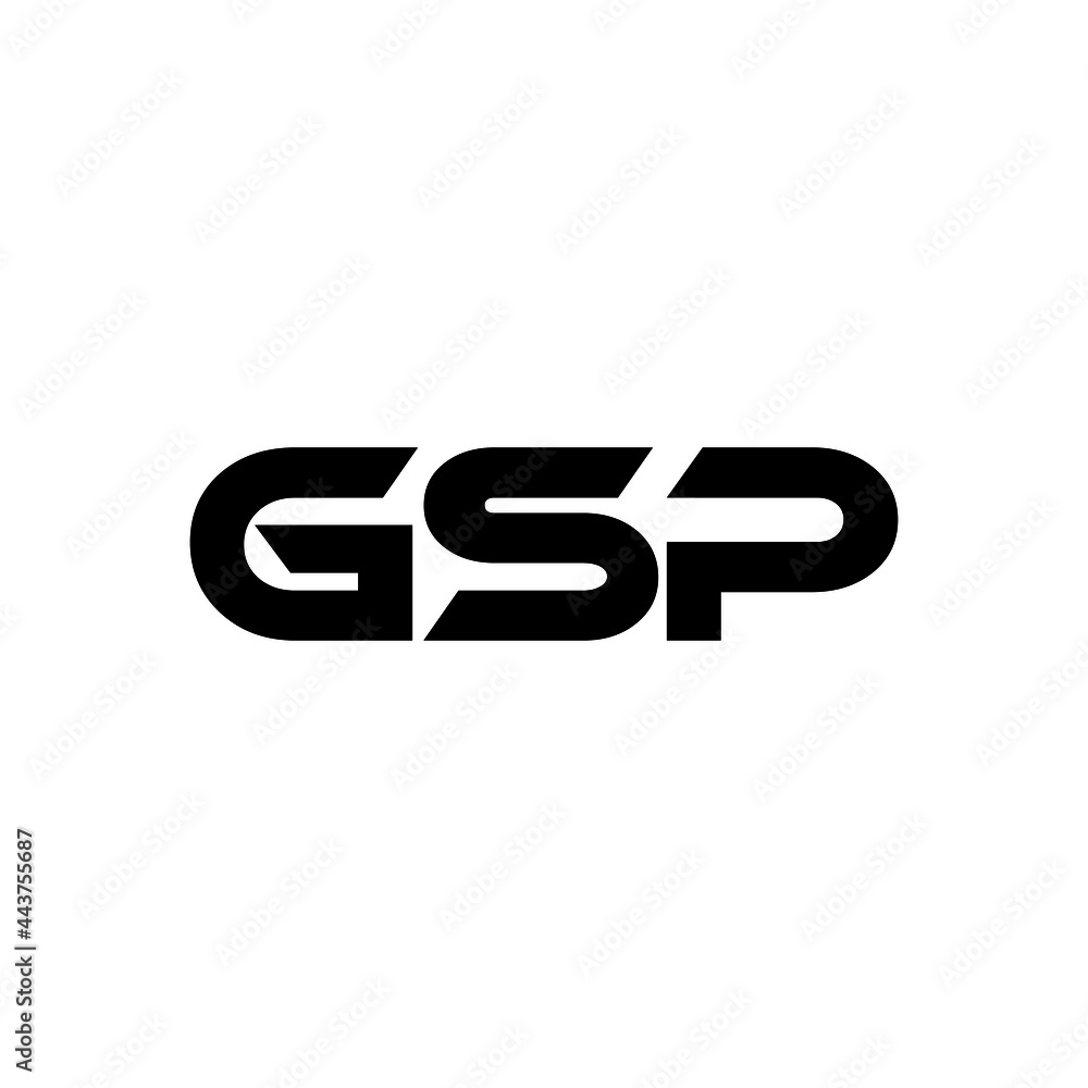 GSP letter logo design with white background in illustrator, vector ...