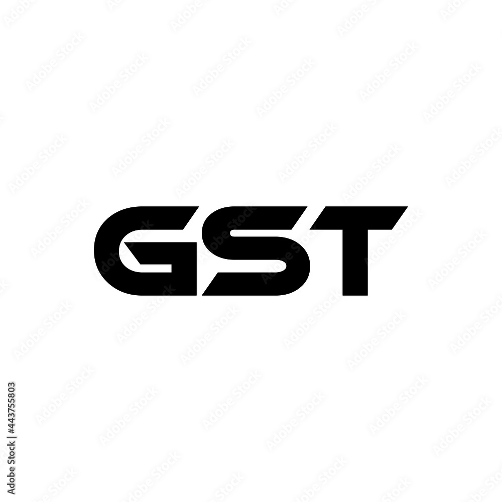 GST letter logo design with white background in illustrator, vector ...