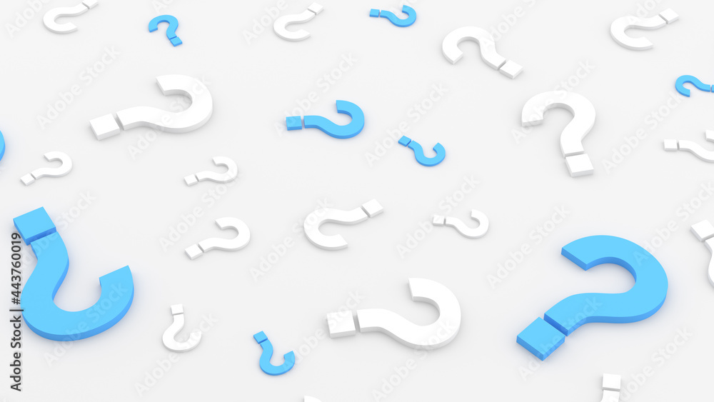 Blue and white question marks background, FAQ Concept. 3D Rendering ...