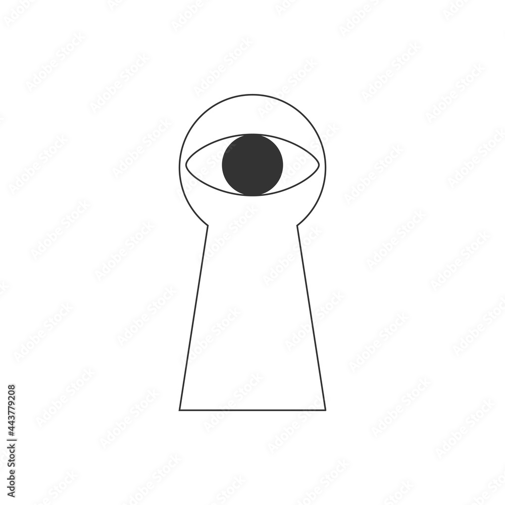 Keyhole eye symbol. Concept sign of surveillance, espionage, peeping ...