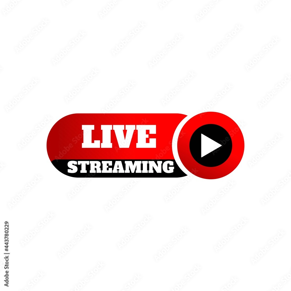 Live Stream sign. Red symbol, button of live streaming, broadcasting ...