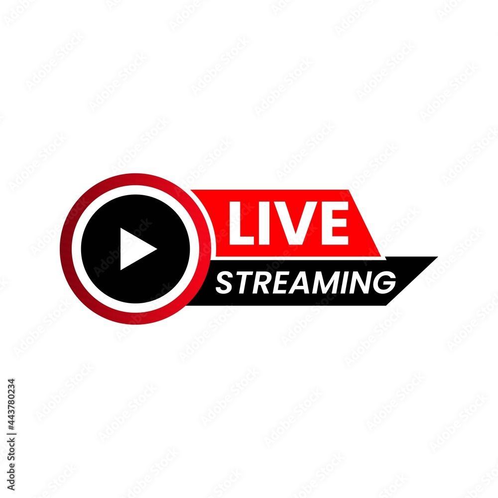 Live Stream sign. Red symbol, button of live streaming, broadcasting ...
