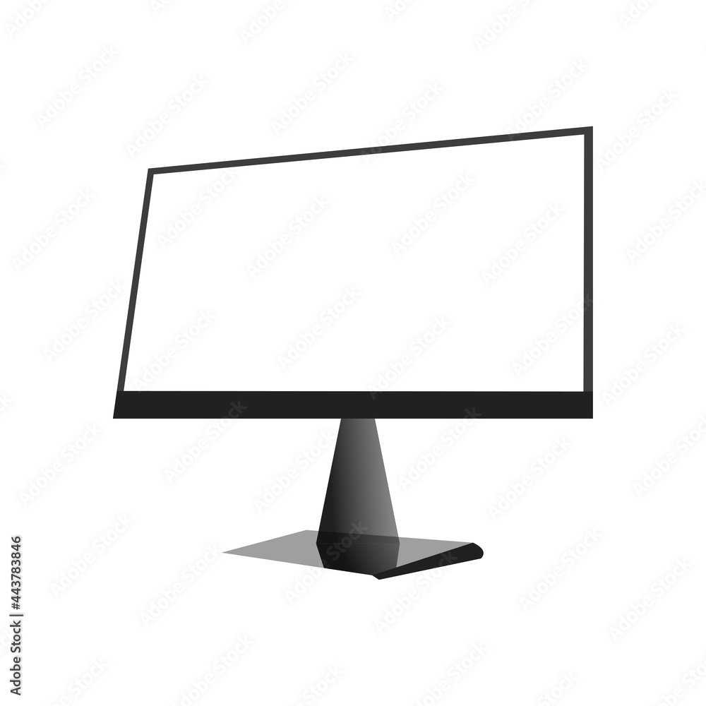 Realistic computer monitor isolated on transparent background. Vector mockup. Vector ...