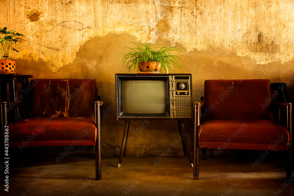 Vintage television, Antique TV, Retro technology, Old TV and old red ...