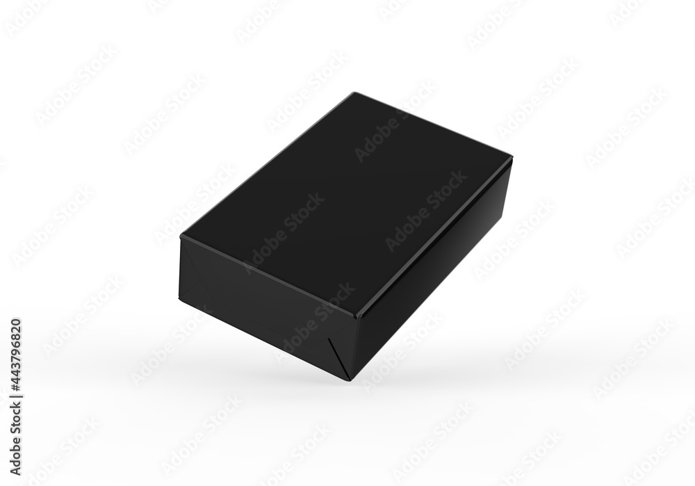 Soap and butter block wrap box mockup on isolated white background ...