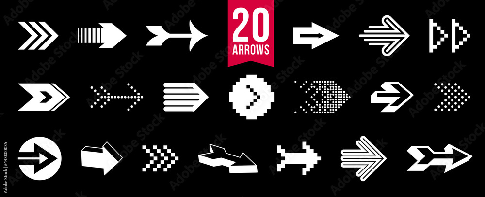 Diverse arrow cursors vector set, different shapes styles and concepts ...