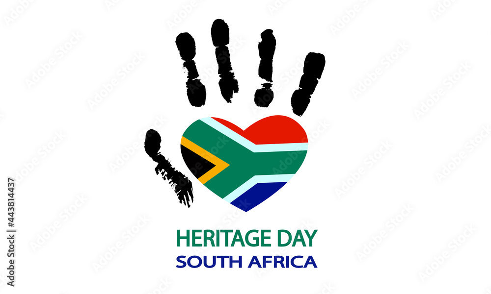 Hand with the flag of south africa for heritage day, vector art ...