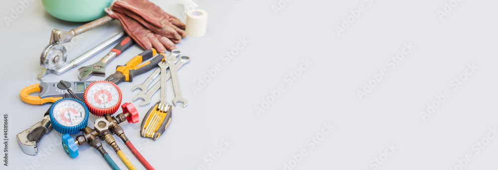 Tools for air conditioning repair and maintenance. Stock Photo | Adobe ...