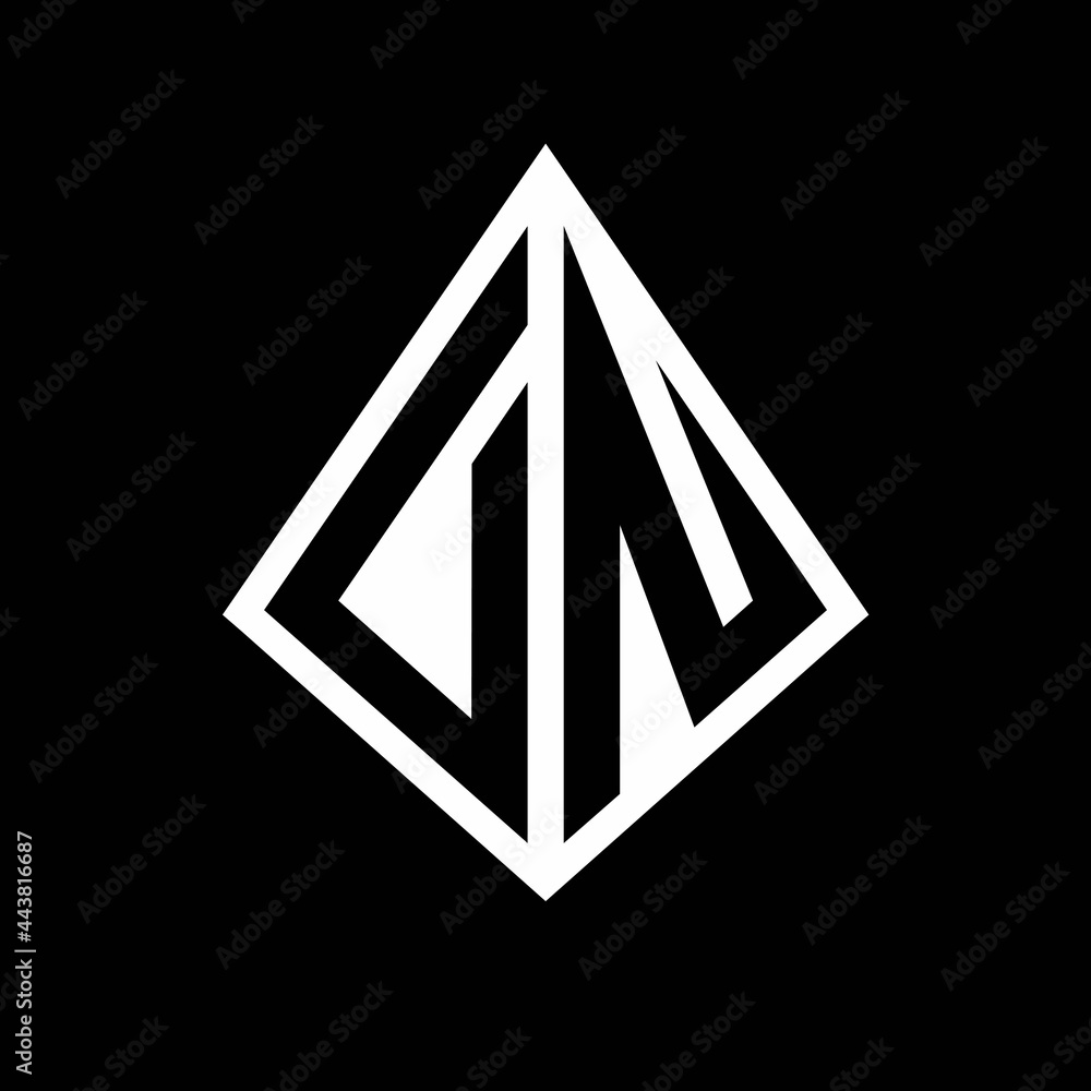 DN logo letters monogram with prisma shape design template Stock Vector ...