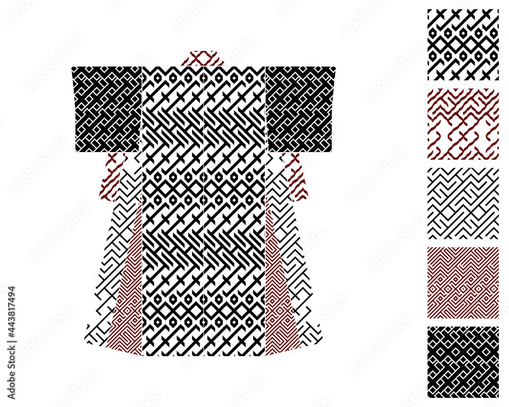 Set of Asian patterns seamless swatches. Indonesian batik design ...