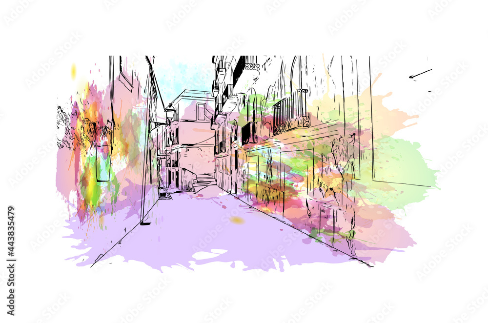 Building view with landmark of Ibiza town is the capital of Ibiza ...