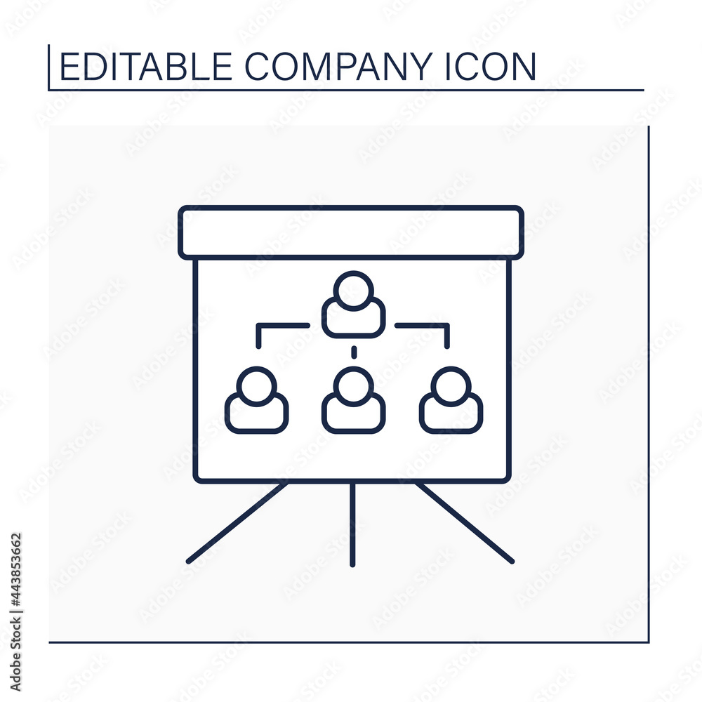 Organization chart line icon. Company internal structure. Divide roles ...