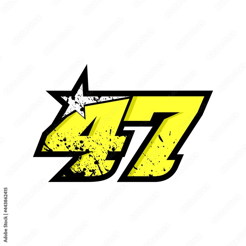 Simple Star Racing Number 47 Stock Vector | Adobe Stock