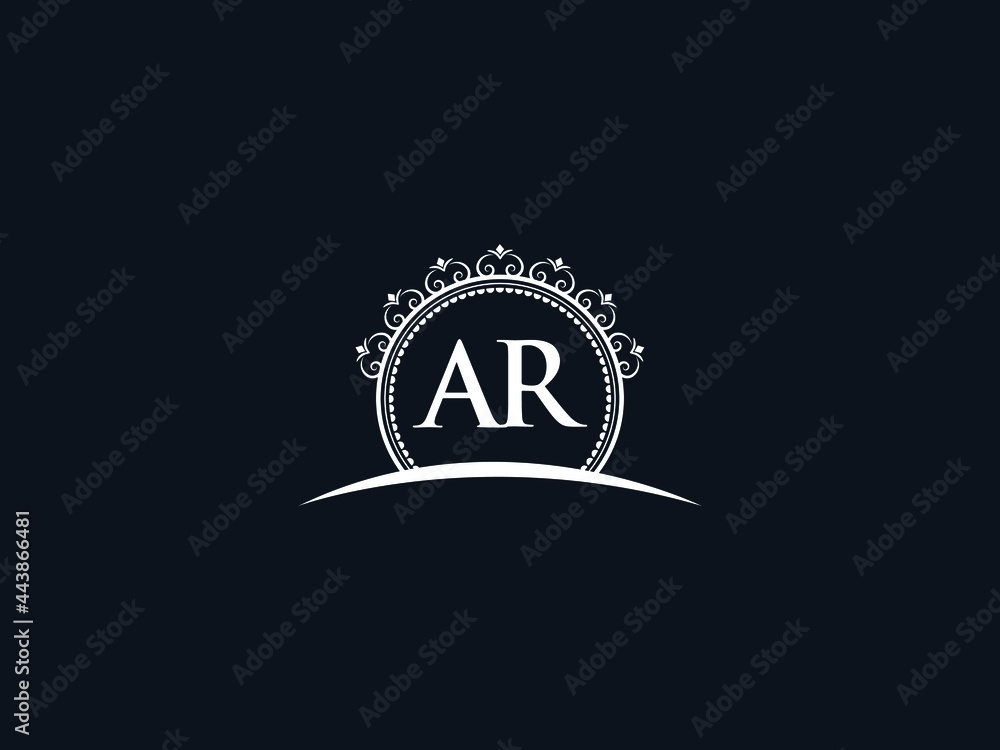 Vetor de Luxury AR Letter, initial Black ar Logo Icon Vector For Hotel ...