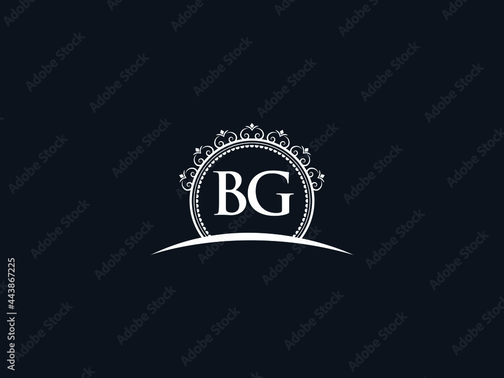 Luxury BG Letter, initial Black bg Logo Icon Vector For Hotel Heraldic ...