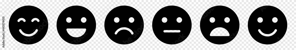 set of emoticons, Basic emoticons face collection, face expression ...