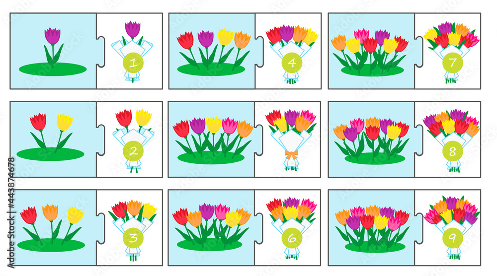 Vecteur Stock Learning game for kids. Puzzle. Find the matching of ...