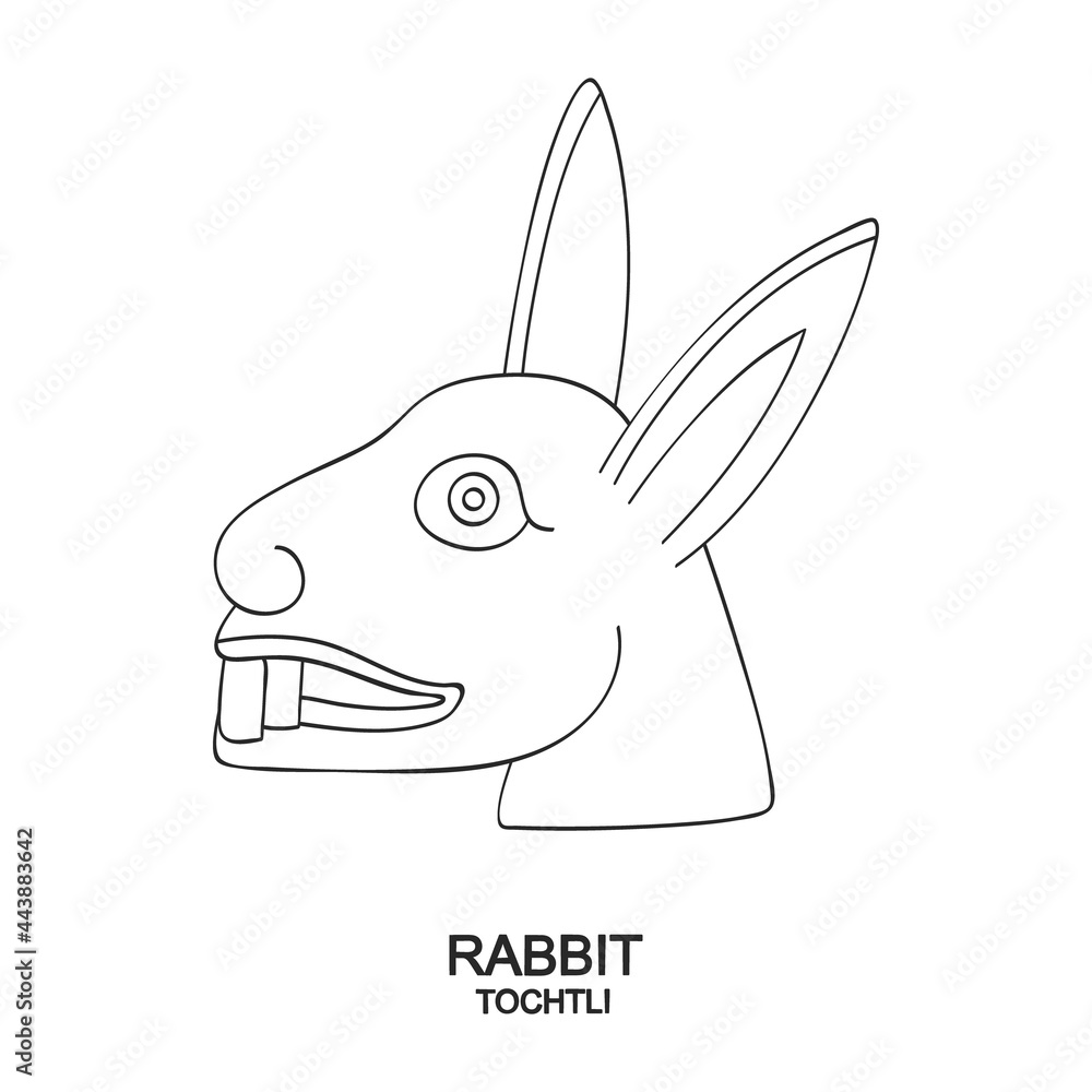 Vector icon with Glyph from Aztec calendar Tonalpohualli. Calendar day ...