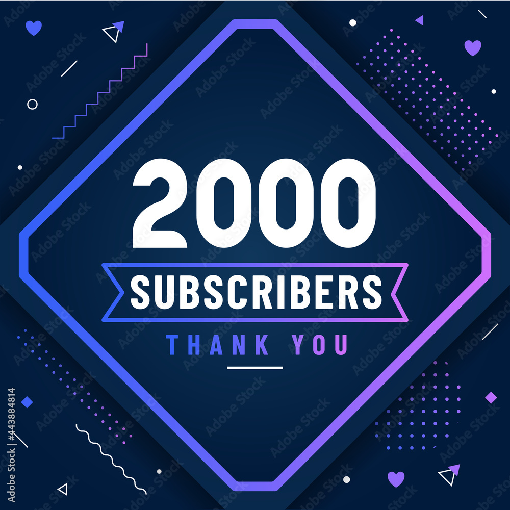 Thank you 2000 subscribers, 2K subscribers celebration modern colorful ... Thank you 2000 subscribers, 2K subscribers celebration modern colorful ...