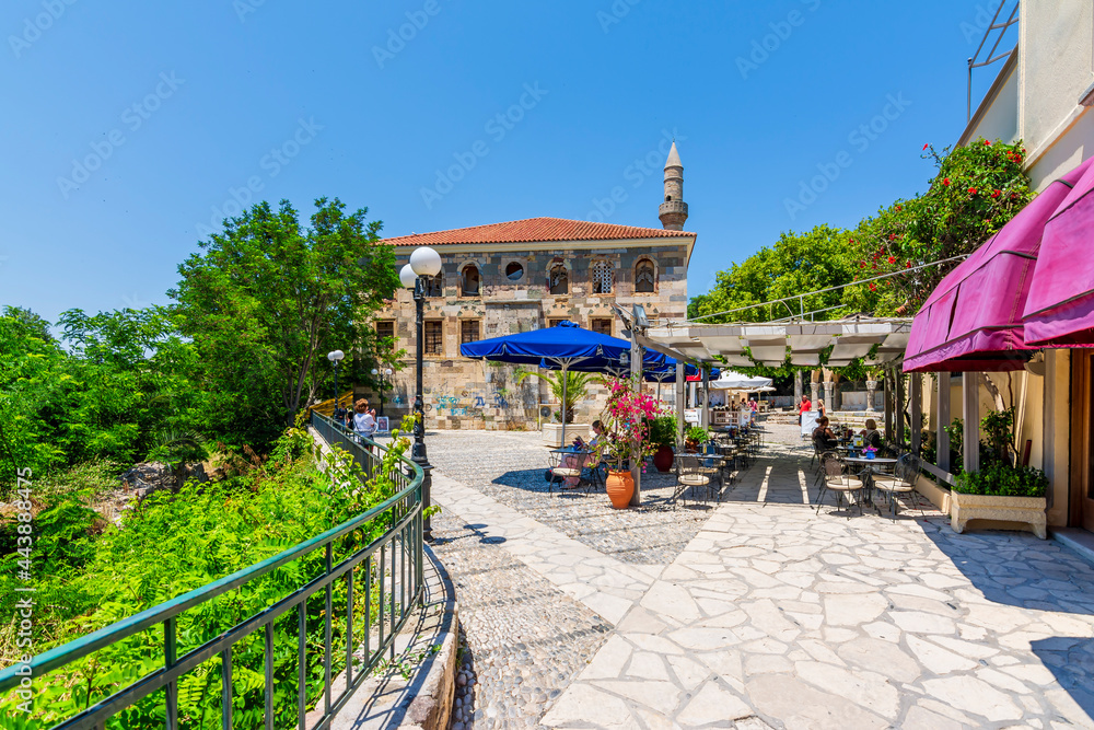 Hippocrates square and Gazi Hasan Pasha Mosque view in Kos Town. Kos ...
