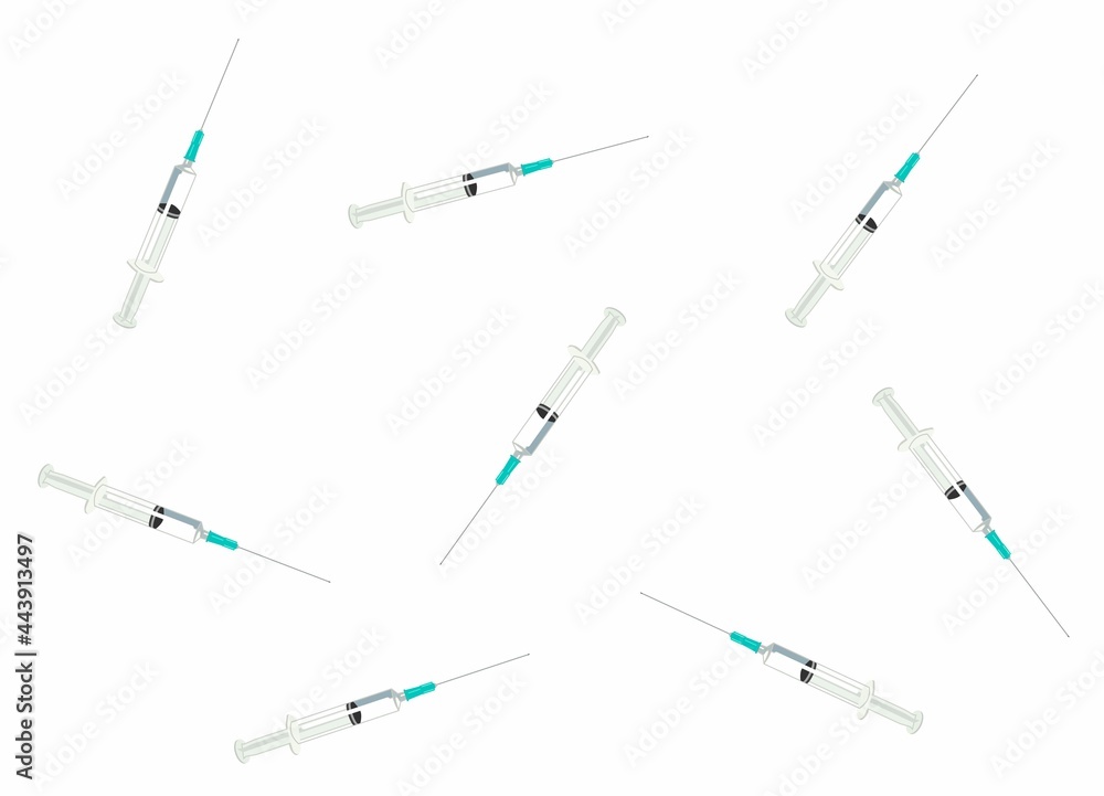 Patern syringes. Vector, theme of vaccination and injections ...