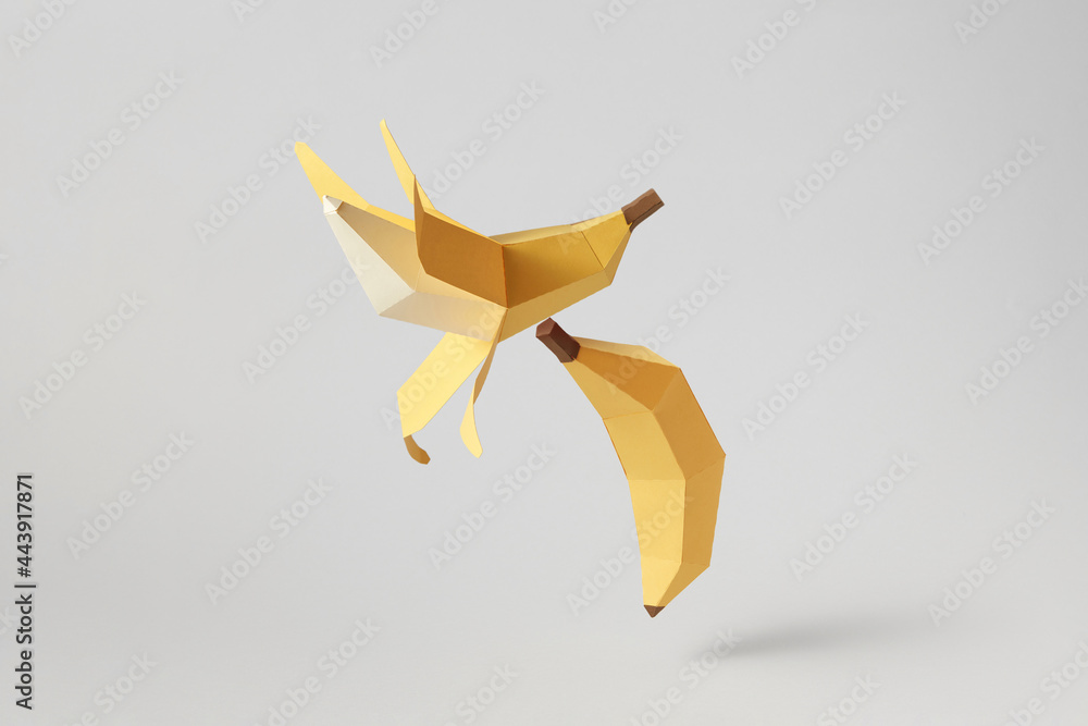 Papercraft two yellow bananas Stock Photo | Adobe Stock