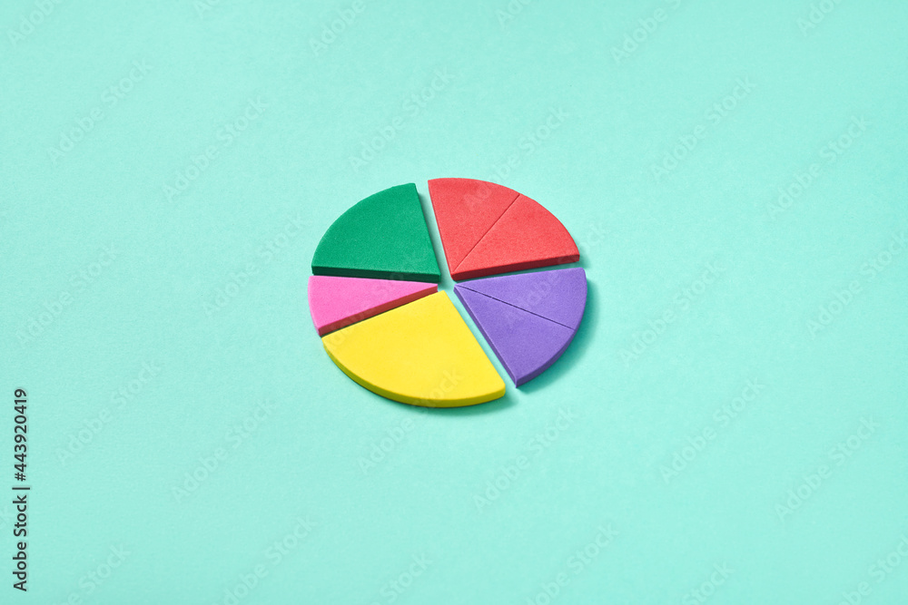 Colored simple diagram with parts Stock Photo | Adobe Stock