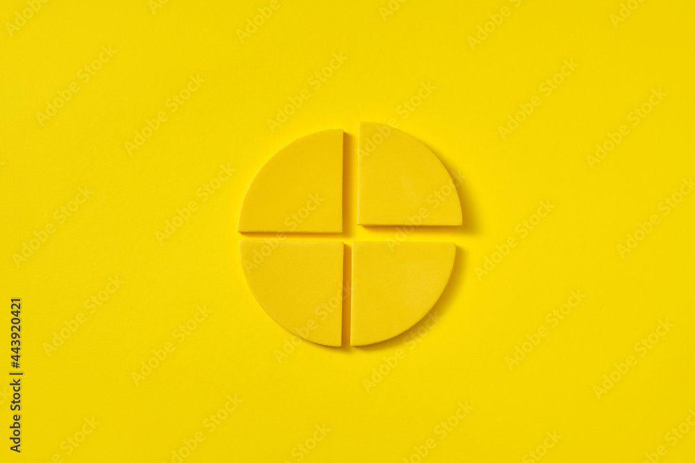 Yellow diagram with parts Stock Photo | Adobe Stock