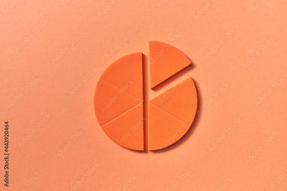Orange diagram with parts Stock Photo | Adobe Stock