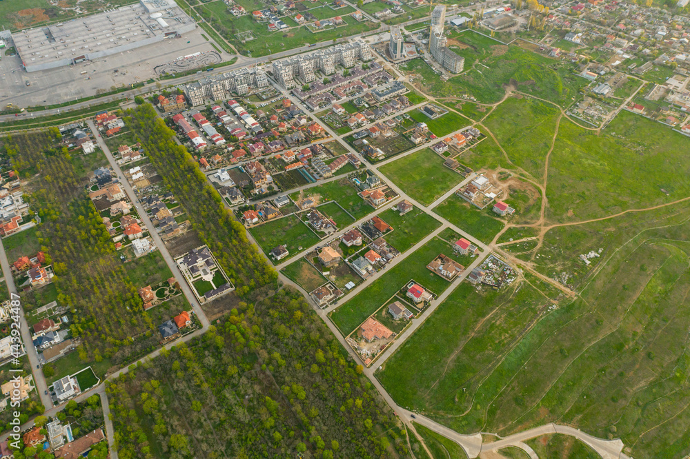 residential plots with houses Stock Photo | Adobe Stock
